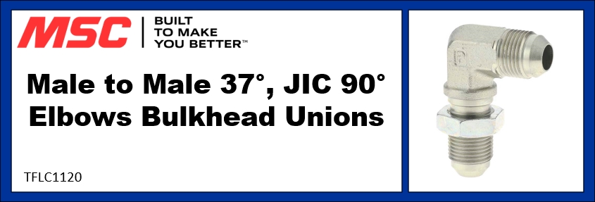 Male to Male 37°, JIC 90° Elbows Bulkhead Unions – MSC